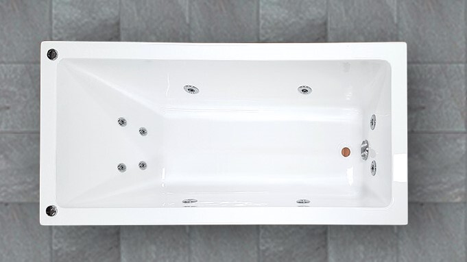 Drop In Inset Acrylic SPA Bath Tub Cube Square Design 1500x760x440mm ...