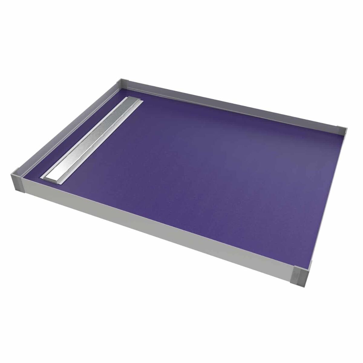 Demtech Bella Shower Base 1200mm x 1200mm x 45mm Linear Grate Anodised ...
