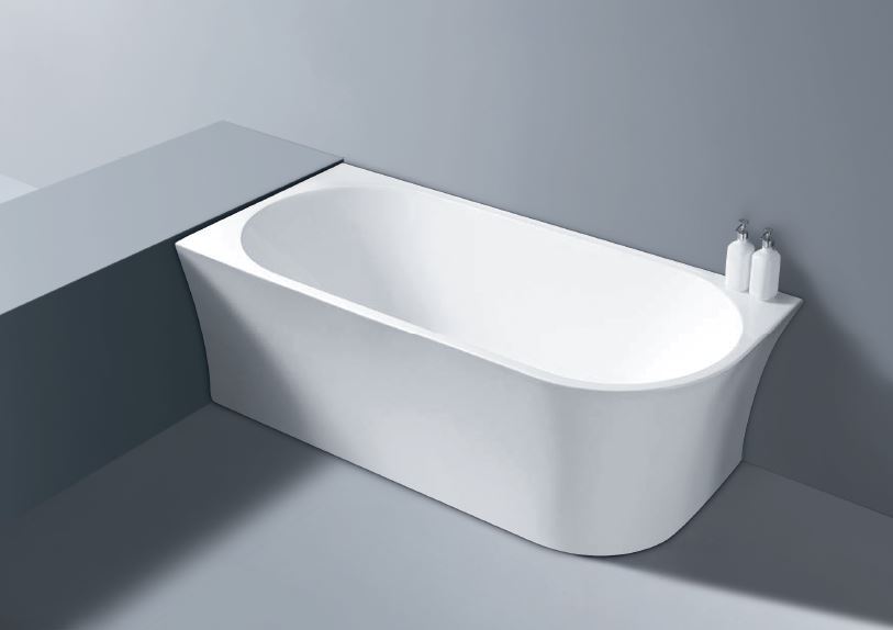 Corner Bath Tub Modern Slimline Concave Curve Design 1700x780x600mm ...